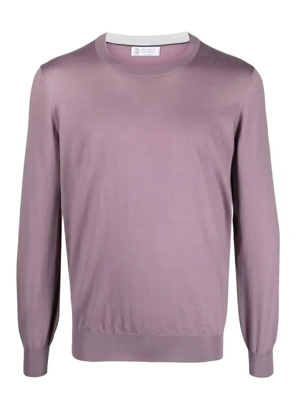 Brunello Cucinelli Fine-knit Wool-cashmere Blend Jumper - Purple