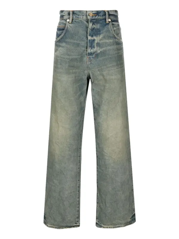 PURPLE BRAND P018 Drop-crotch Wide-leg Jeans - Blue