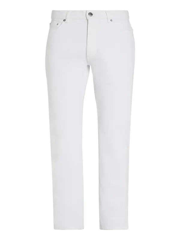 Zegna Straight Leg 5-pocket Denim Pants - White Solid