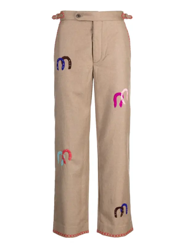 BODE Horseshoe Straight-leg Trousers - Brown