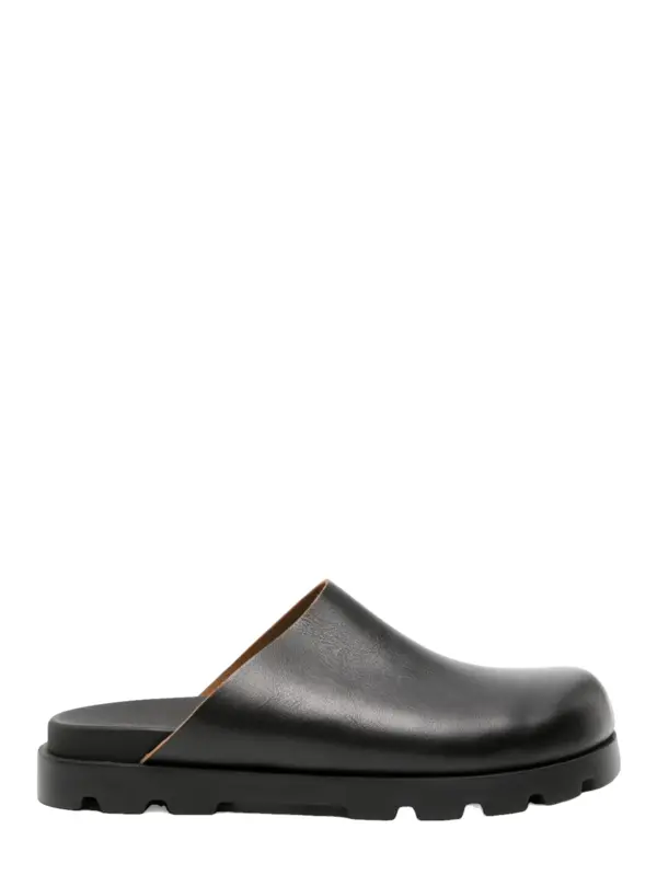 Camper Brutus Leather Slippers - Black