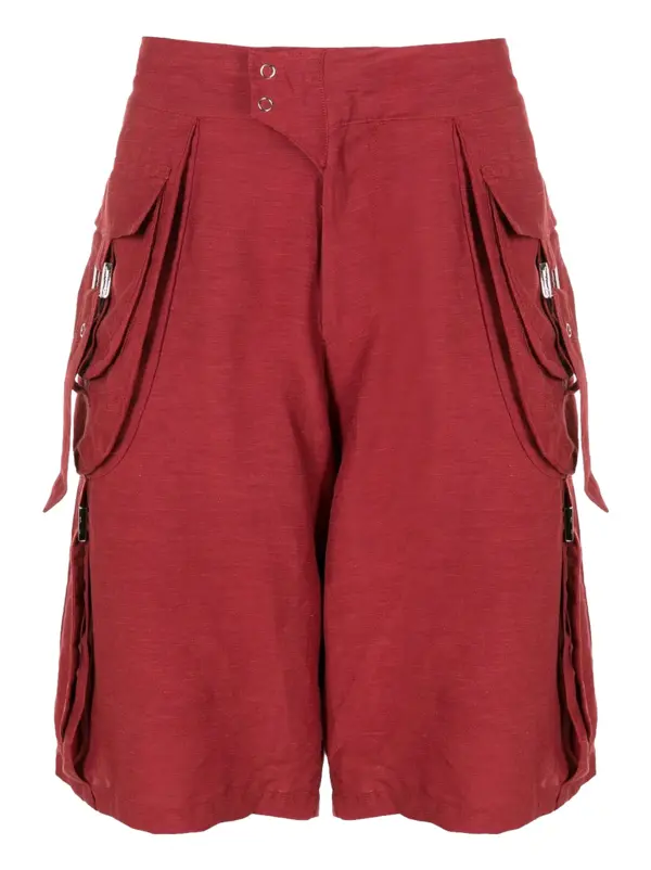 AMIR SLAMA Cargo Bermuda Shorts - Red