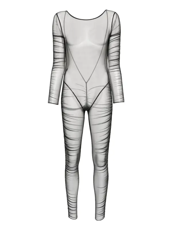 MAISON CLOSE Nuit Fauve Naked-back Long-sleeves Jumpsuit - Black
