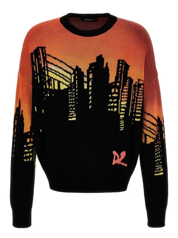 Dsquared2 Intarsia Cotton Sweater - Multicolor