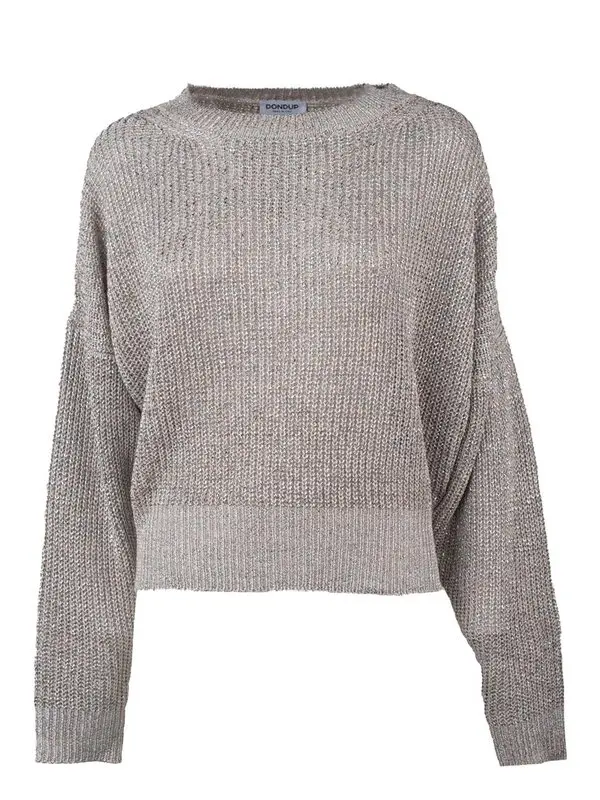 DONDUP Viscose Crewneck Sweater - Silver