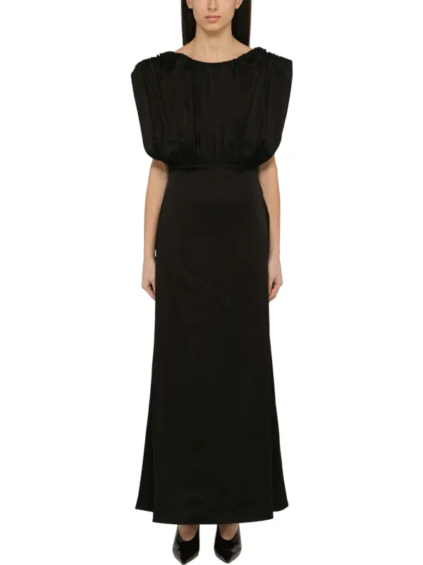 JIL SANDER Long Dress With Ruffles - Beige