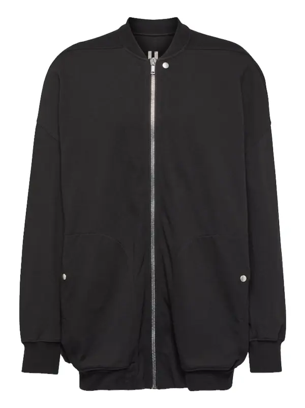 Rick Owens Jumbo Peter Flight Distressed Cotton Jacket - Black