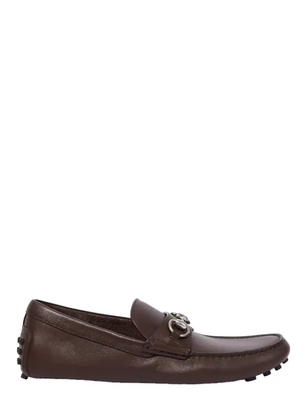 Gucci Horsebit Leather Driving Shoes - Brown