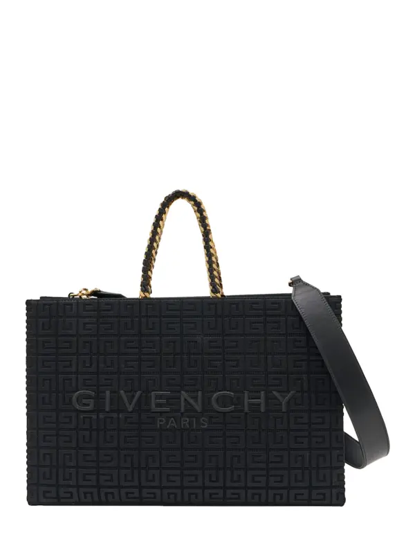 Givenchy G-tote Medium Shopping Bag With Chain Handles - Black