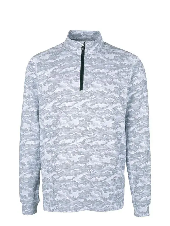 Cutter & Buck Traverse Camo Quarter Zip Pullover - Charcoal