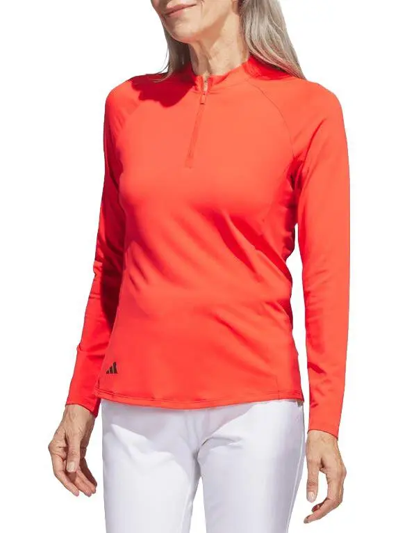 Adidas Performance Quarter Zip Golf Pullover - Bright Red
