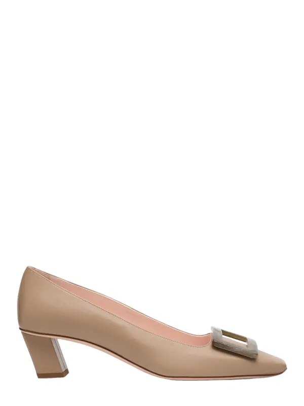 ROGER VIVIER Belle Vivier Leather Pumps - Beige