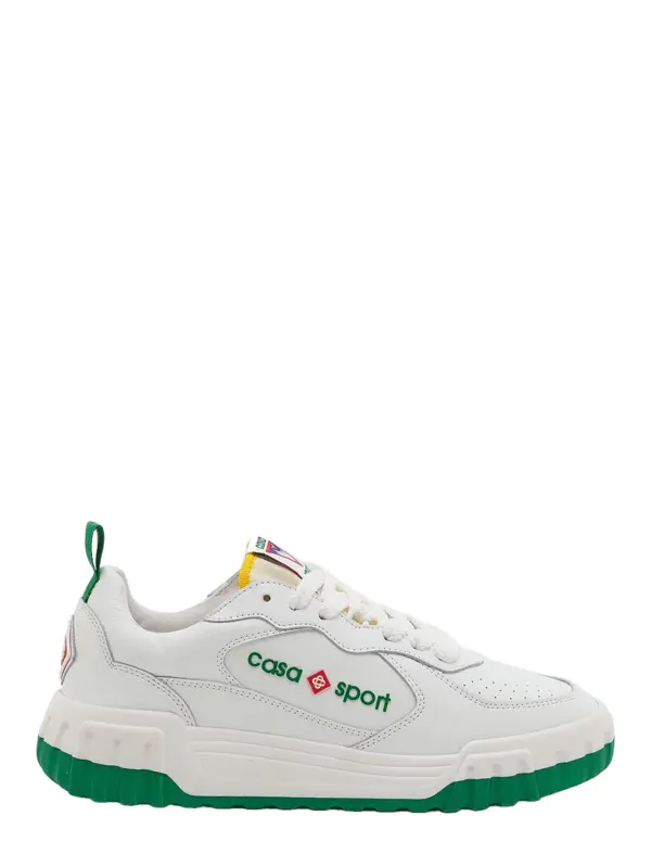 Casablanca Tennis Court Leather Sneakers - White