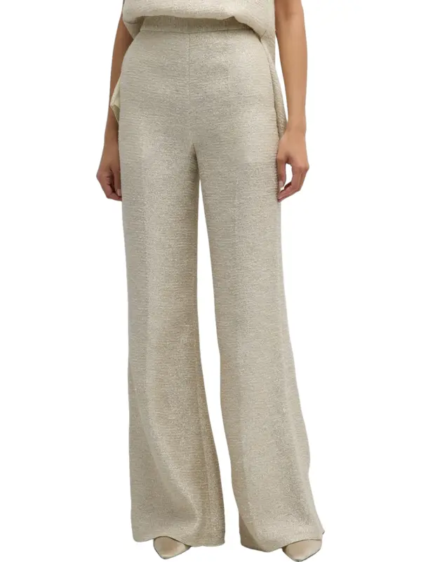 Adam Lippes Bettina Metallic Tweed Wide-leg Pants - Metallic Multi