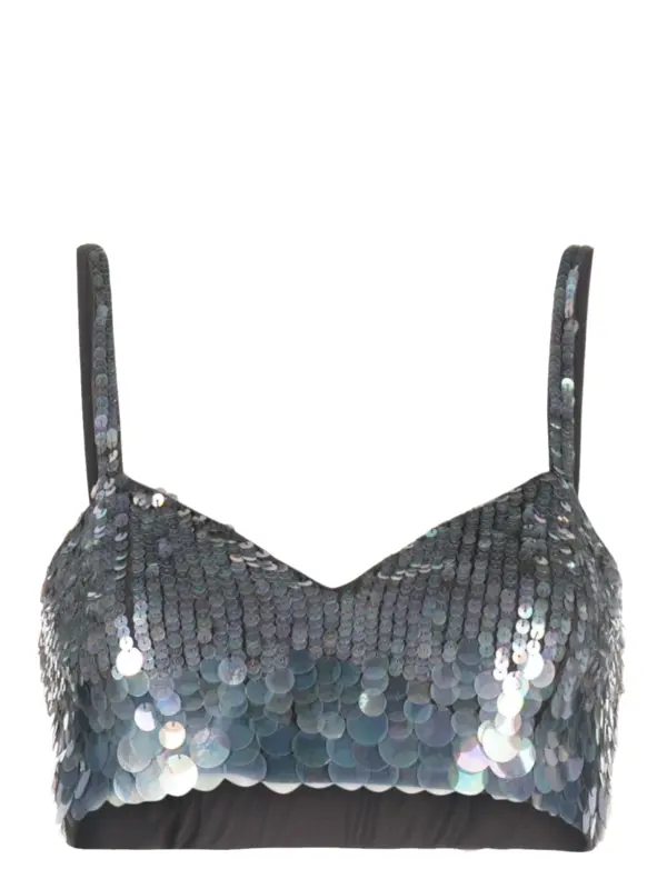 P.a.r.o.s.h Sequin-embellished Crop Top - Blue