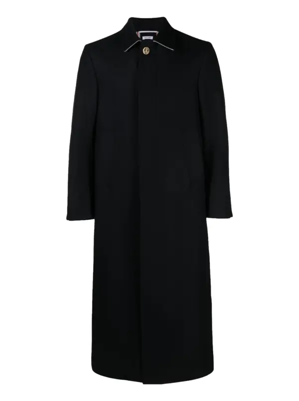 Thom Browne Single-breasted Button-fastening Coat - Blue