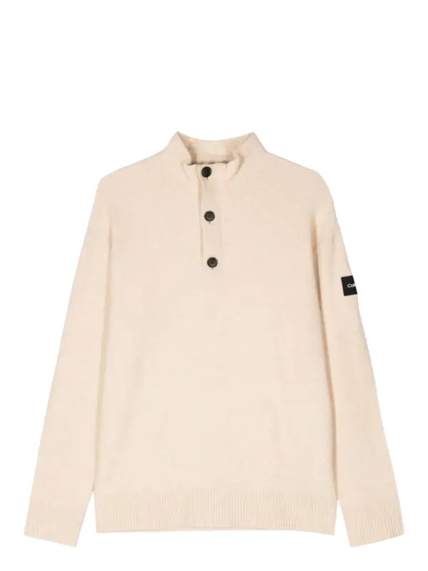 Calvin Klein Appliqué Brushed Jumper - Neutrals