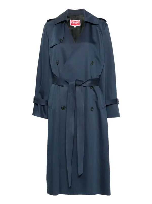 Kenzo Belted Trench Coat - Blue