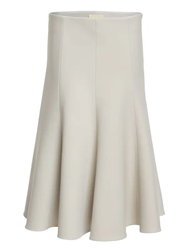 Khaite The Lennox Flared Crepe Skirt - Neutrals
