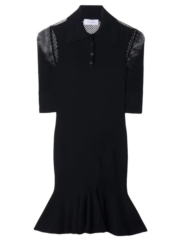 Off-White Arrow Fishnet Minidress - Black