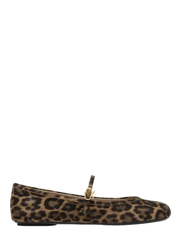 GIANVITO ROSSI Carla Leopard-print Ballet Pumps - Brown