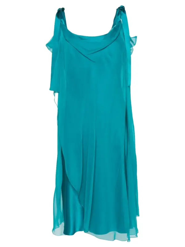 Alberta Ferretti Layered Silk Midi Dress - Blue