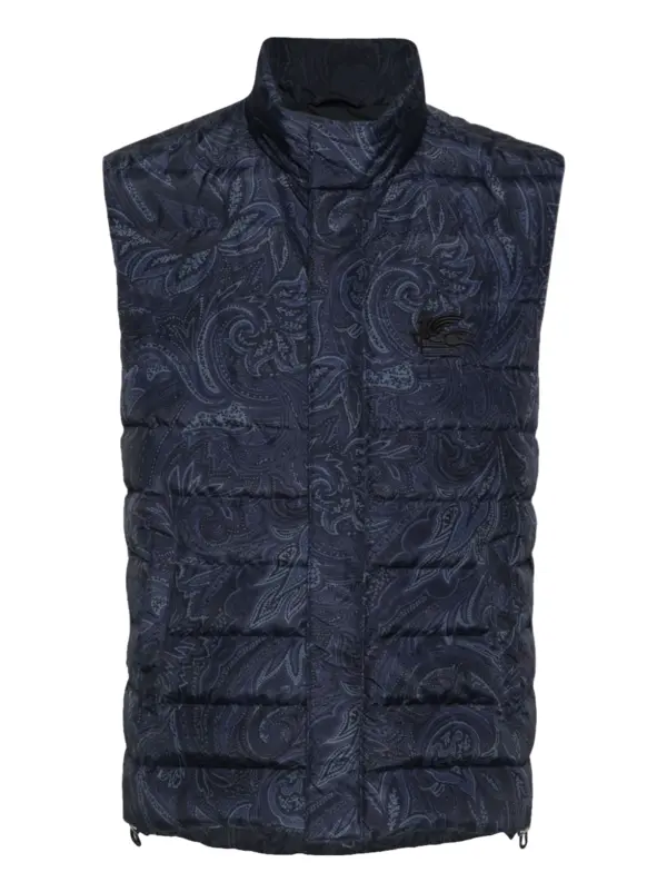 Etro Paisley-print Quilted Gilet - Blue