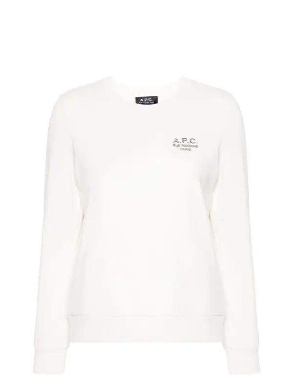 A.p.c. Craie Embroidered-logo Sweatshirt - White