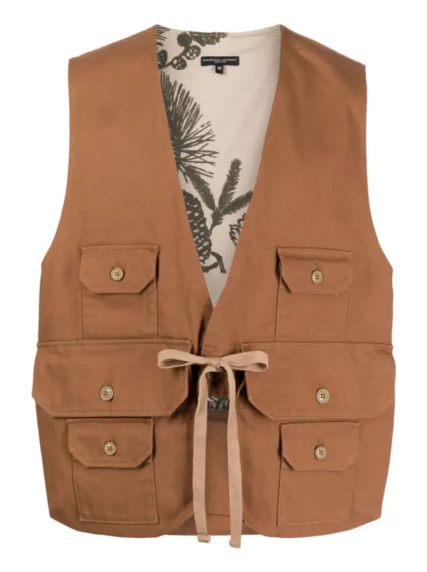 Engineered Garments Fowl V-neck Waistcoat - Brown
