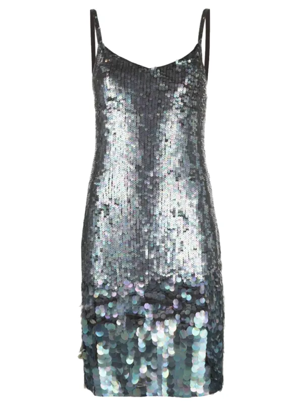 P.a.r.o.s.h Gigi Sequinned Slip Dress - Grey