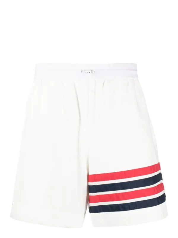 Thom Browne 4-bar Stripe Ripstop Shorts - White