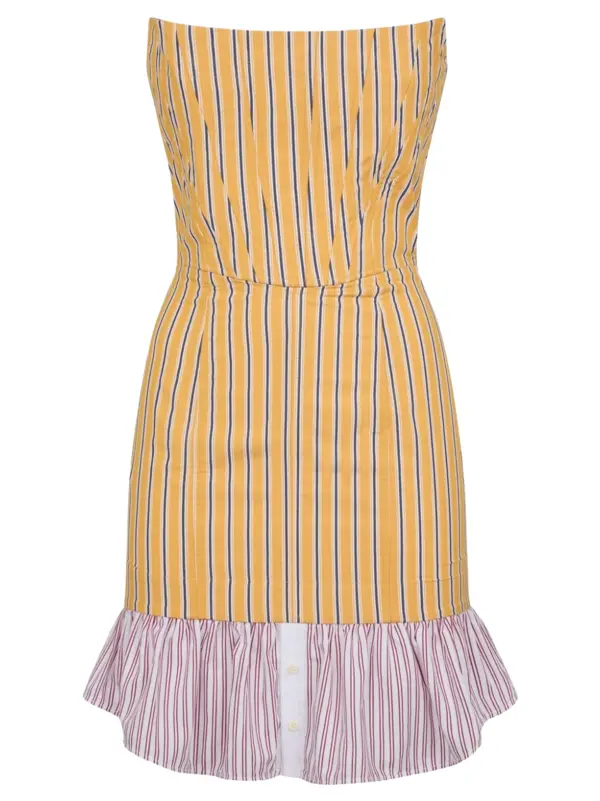 Dsquared2 Striped Flared Minidress - Yellow