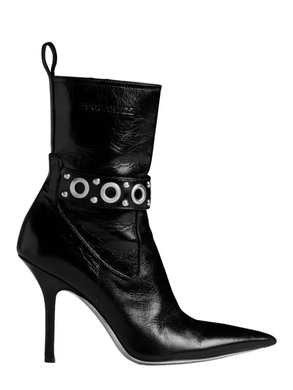 Dsquared2 Gothic Eyelet-embellished Leather Ankle Boots - Black
