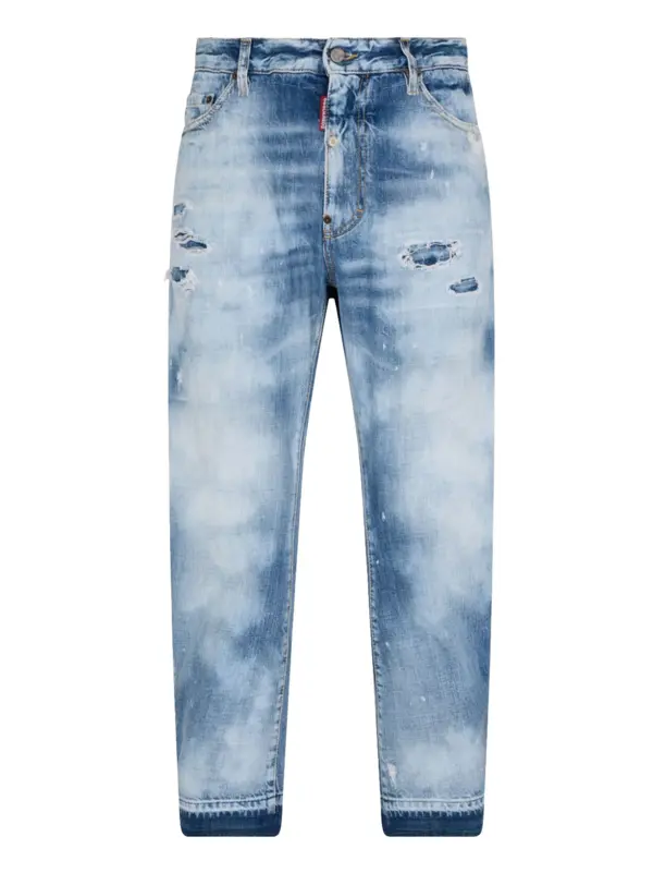Dsquared2 Bleached Slim-leg Jeans - Blue