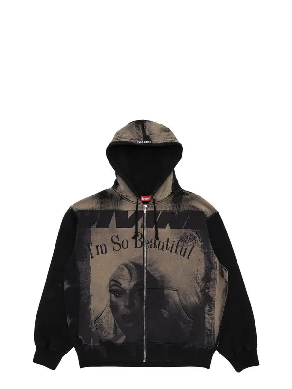 Supreme Divine Zip Up Hooded Sweatshirt - Black