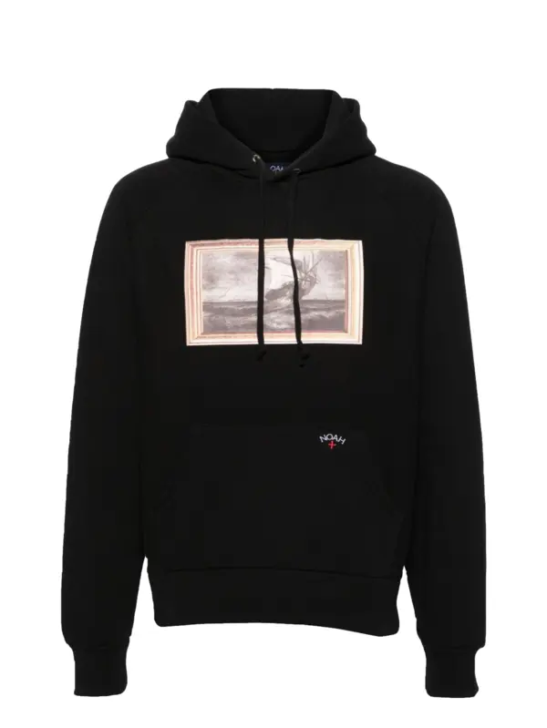 NOAH X The Cure Frame-print Hoodie - Black