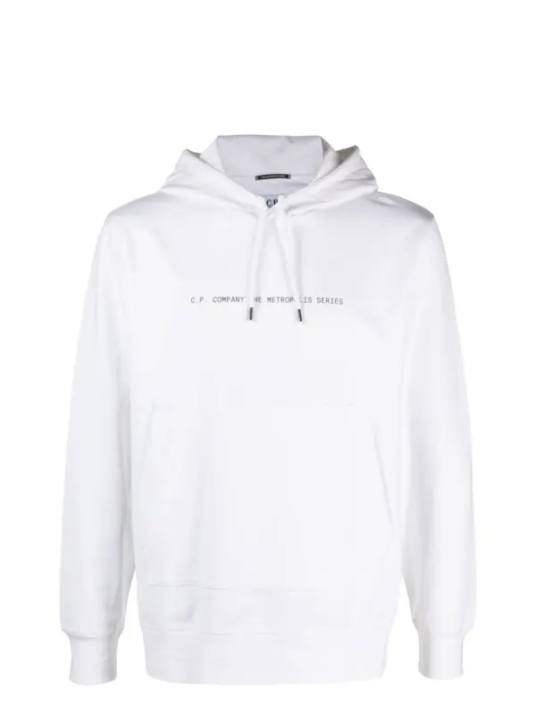 C.P. COMPANY Graphic-print Stretch-cotton Hoodie - White