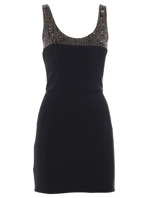 Elisabetta Franchi Short Dress With Bead Embellishments - Black