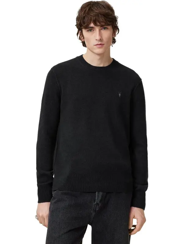 All Saints Statten Ramskull Crew Neck Sweater - Black