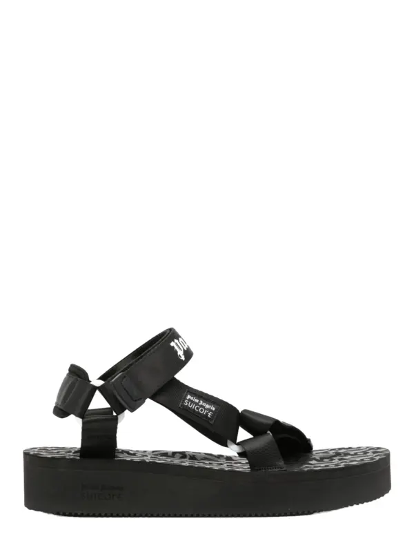 SUICOKE X PALM ANGELS Depa Logo-print Sandals - Black