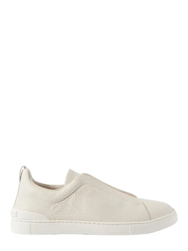 Zegna Triple Stitch™ Full-grain Deerskin Slip-on Sneakers - White