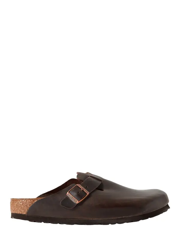 BIRKENSTOCK Boston Oiled-leather Clogs - Brown