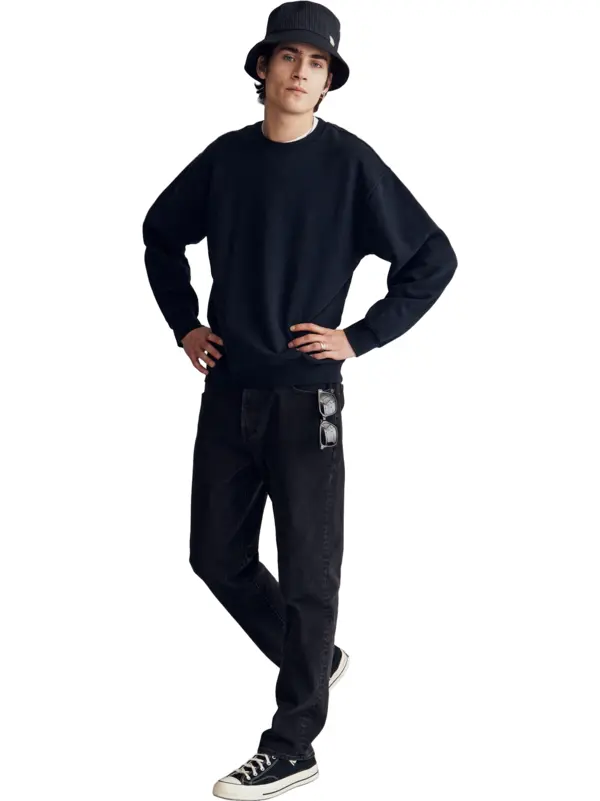 Madewell The Mccarren Midweight Crewneck Sweatshirt - True Black