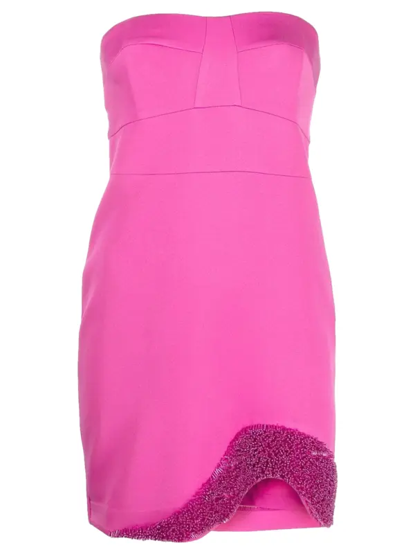 Patrizia Pepe Beaded Bandeau Mini Dress - Purple