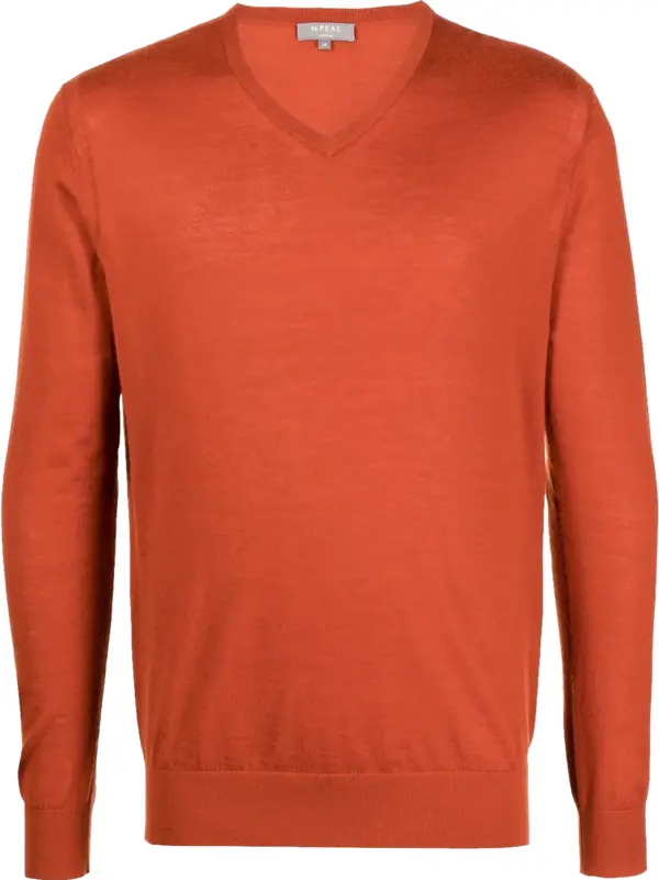 N.peal The Conduit V-neck Jumper - Orange
