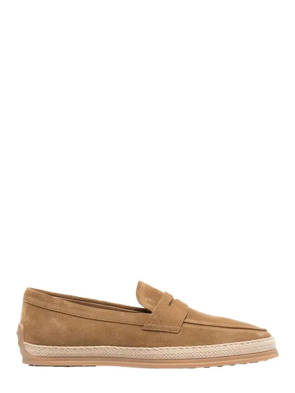 TOD'S Suede Penny-slot Loafers - Brown