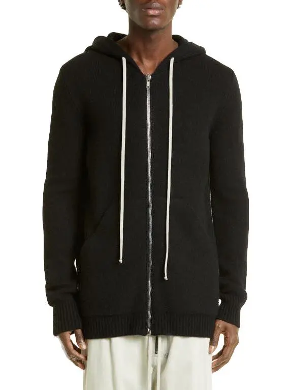 Rick Owens Cotton Zip-up Hoodie - Black