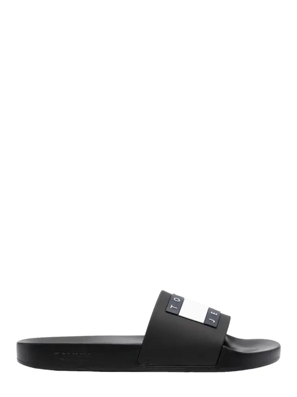 Tommy Hilfiger Logo Pool Slides - Black