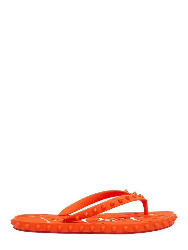 CHRISTIAN LOUBOUTIN Donna Spike Red Sole Flip Flops - Magma