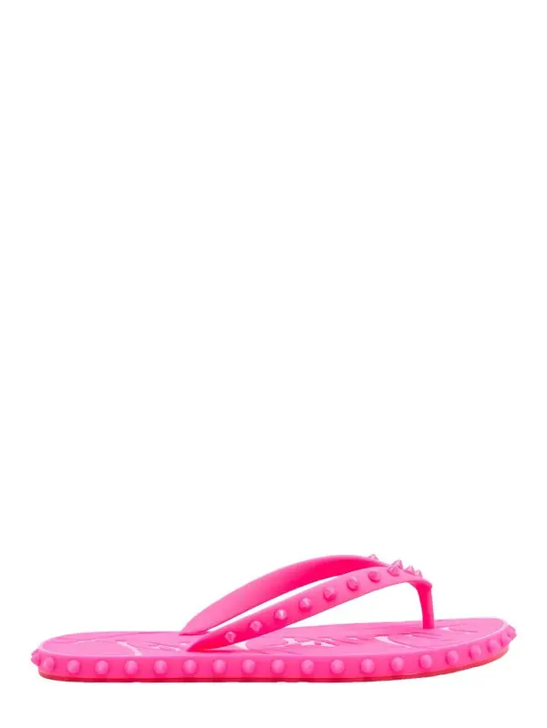 CHRISTIAN LOUBOUTIN Donna Spike Red Sole Flip Flops - Pinup